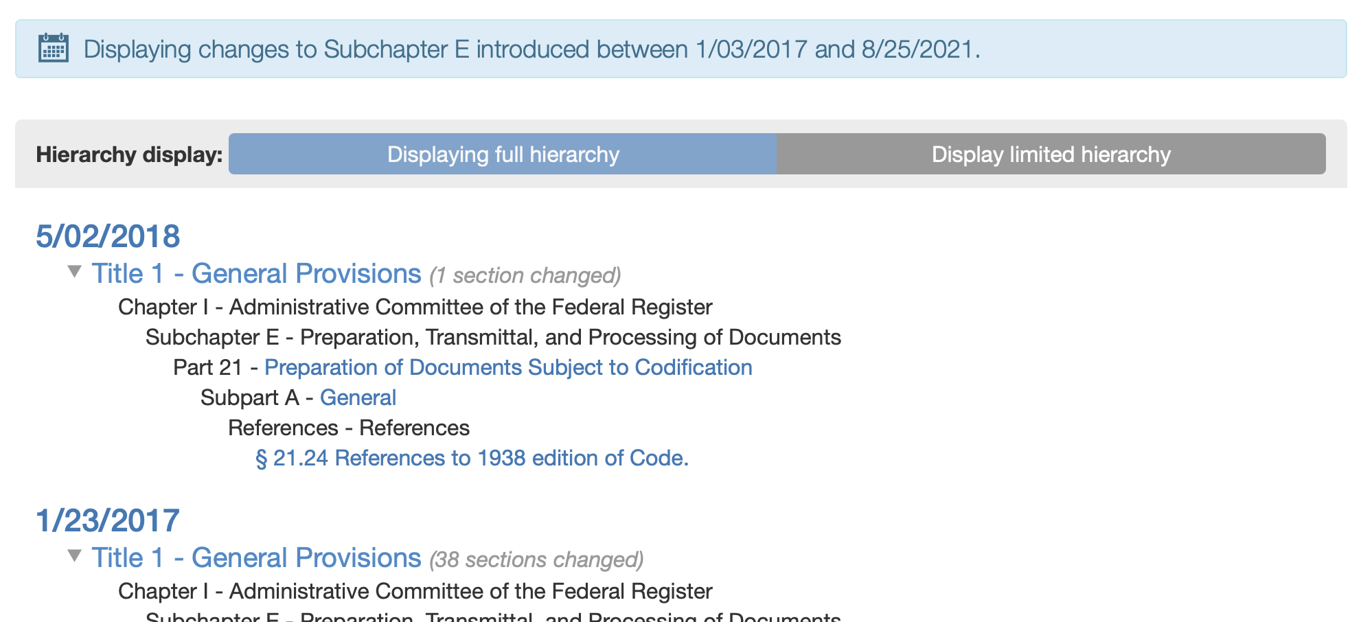 eCFR :: Reader Aids :: Using the eCFR Point-in-Time System