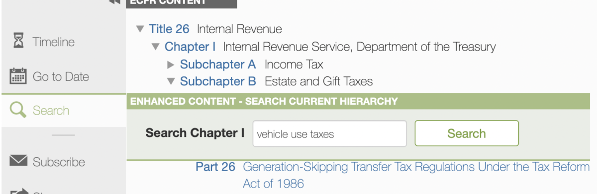 eCFR :: Reader Aids :: Using the eCFR Point-in-Time System