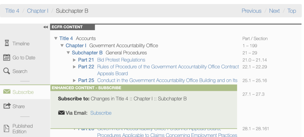 eCFR :: Reader Aids :: Using the eCFR Point-in-Time System