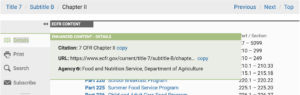 eCFR :: Reader Aids :: Using the eCFR Point-in-Time System