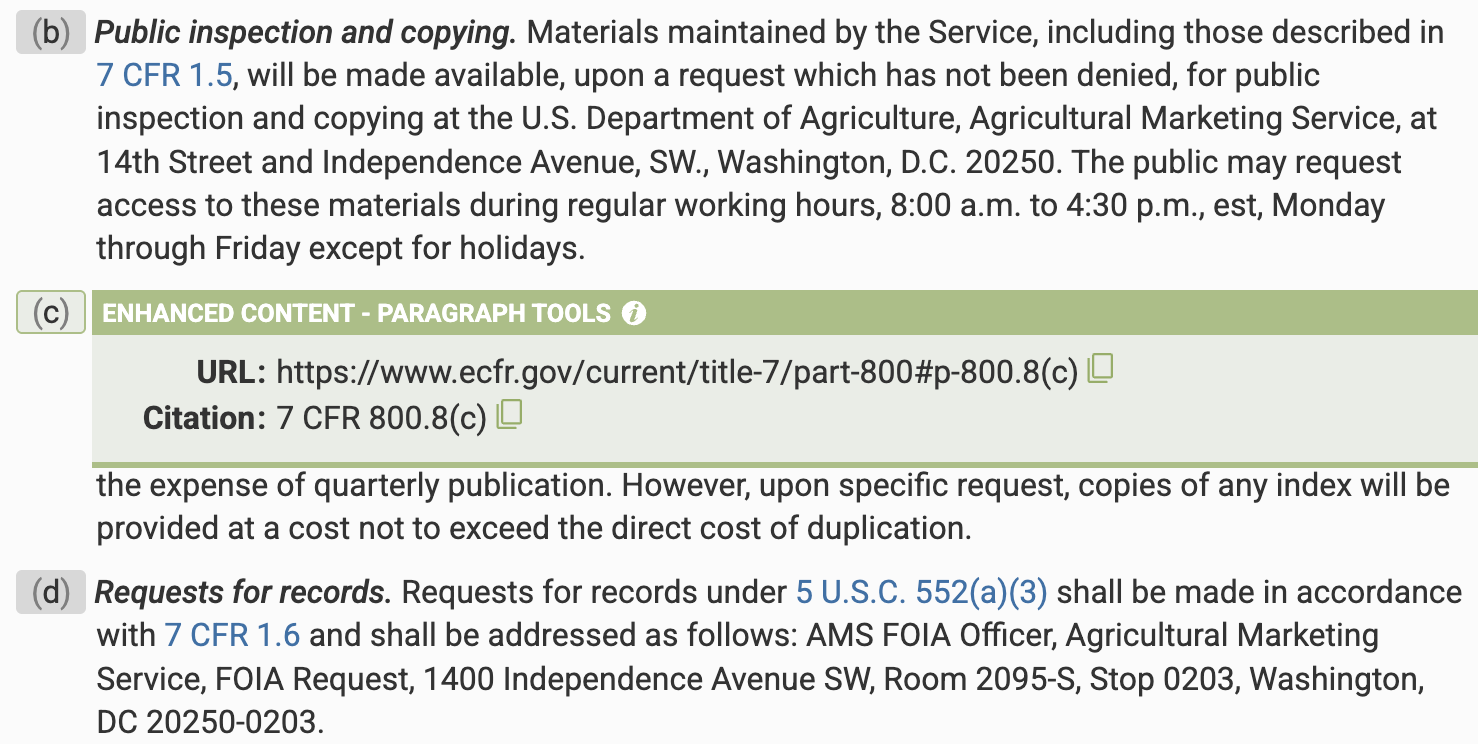 eCFR :: Reader Aids :: Using the eCFR Point-in-Time System